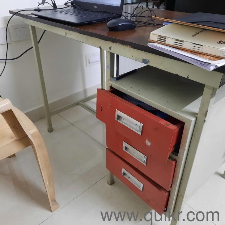 Iron body table with Wooden top which can be used as computer table or ...