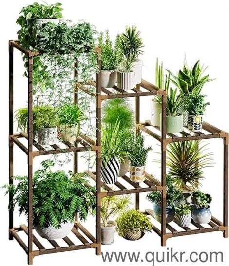 Bamworld Plant Stand Indoor Plant Shelf Outdoor Wood Tiered Plant Rack ...