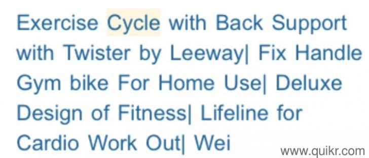 Exercise Cycle with back support with twister | Mumbai | Quikr