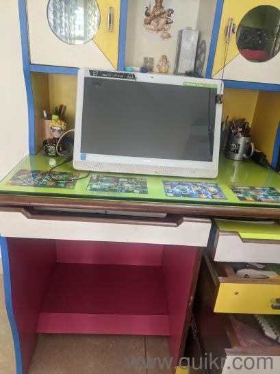 Solid wood carpenter study table fully premium laminated with chair ...