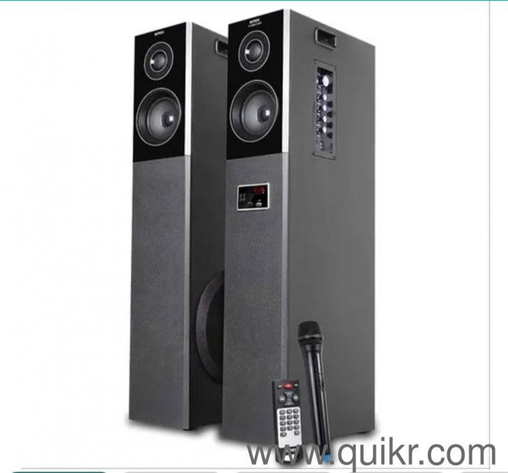 Intex 10000 W tower Speaker with bluetooth and wireless mic and remote ...