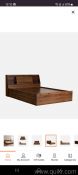 King size bed(pepperfry) walnut finish without storage which is hardly ...