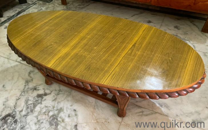 Solid Teak Wood Oval Carved heavy Center Table | Lucknow | Quikr