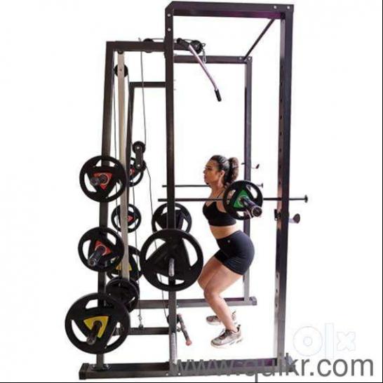 Home Gym - Power Squat Rack with Lats Pull Down & Ground Pulley Dips ...