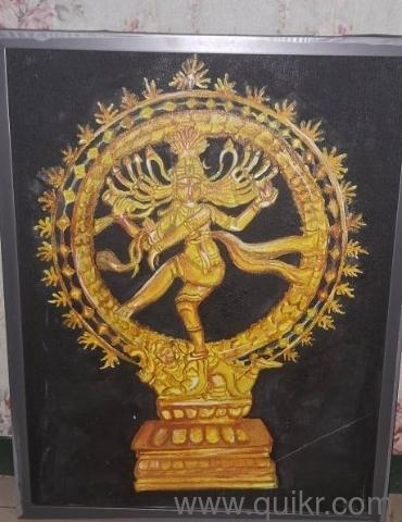 Golden Nataraja Canvas Painting Divine Shiva Dance Art Dcor | Agartala ...