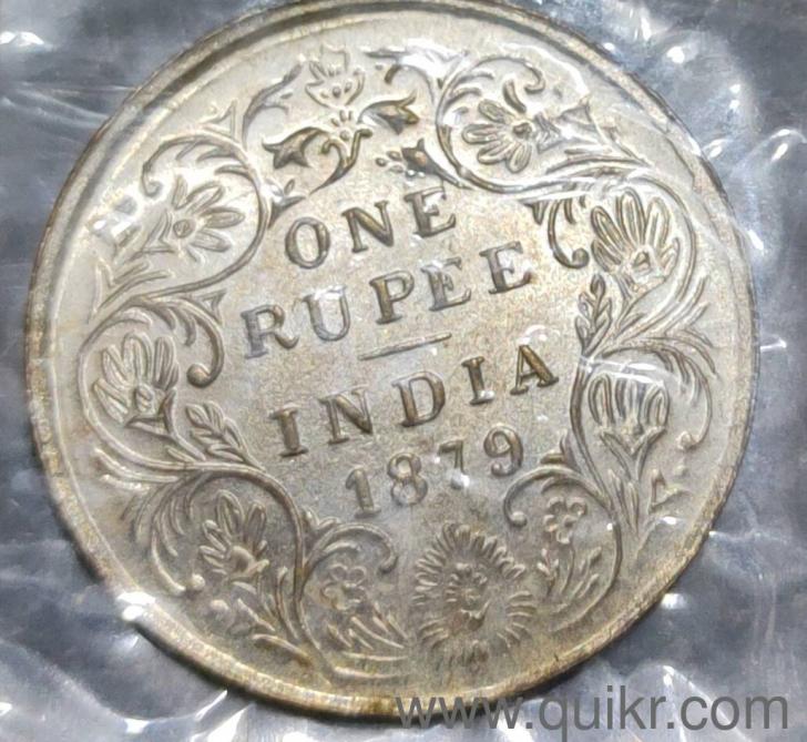 British India One Rupee coin from 1879, featuring Queen Victoria ...