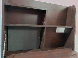 Foldable Wall-Mounted Wooden Study Table with Storage & Notice Board ...