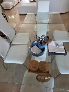 Premium six-seater Glass Dining Table and matching Chairs set for sale ...