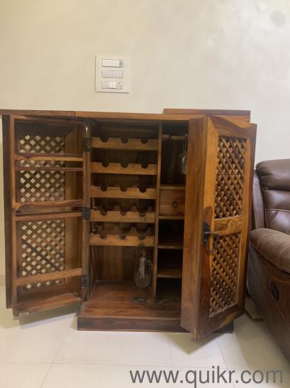 Solid wood bar with wine rack and win glass storage | Mumbai | Quikr