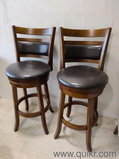 Set of 2 revolving, almost new, wooden bar stools ! | Mumbai | Quikr