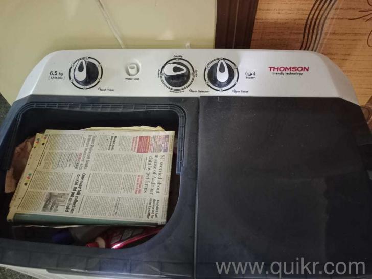 Thomson 6.5 Kg Semi Automatic Top Load Washing Machine, Black And White ...