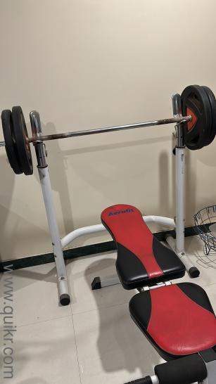 Aerofit Adjustable Bench with Bar Stand - Complete Home Gym Setup ...