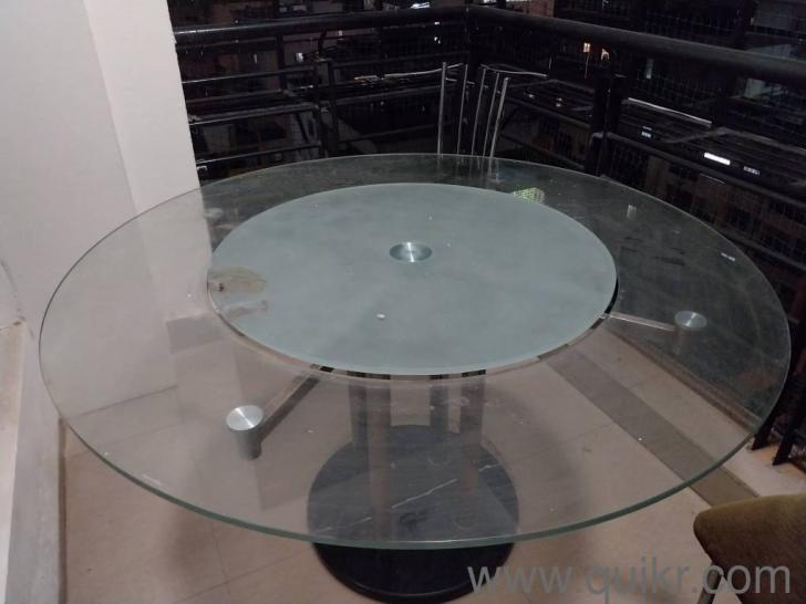 revolving glass dining table without chairs | Bangalore | Quikr