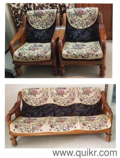 Sofa Set Teak Wood / 3 + 1 + 1 seater & 1 Tepai(center table ...