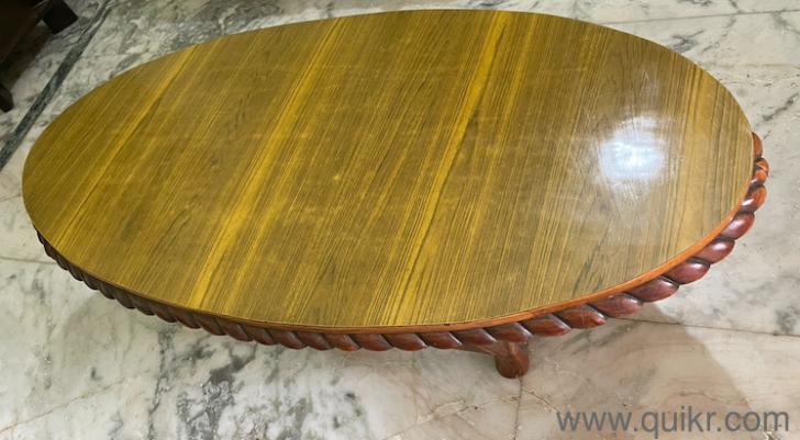 Solid Teak Wood Oval Carved heavy Center Table | Lucknow | Quikr