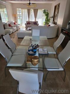 Premium six-seater Glass Dining Table and matching Chairs set for sale ...
